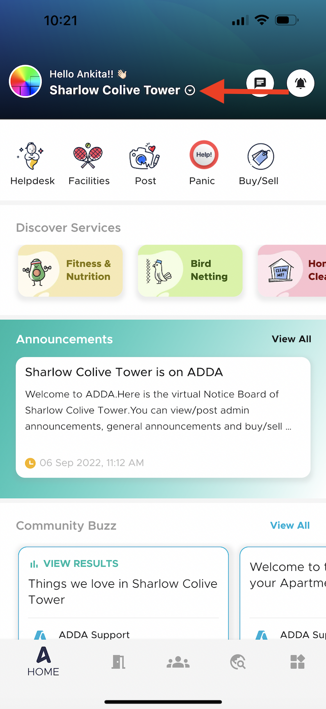 I am already a registered user of an ADDA and how to join another ADDA?