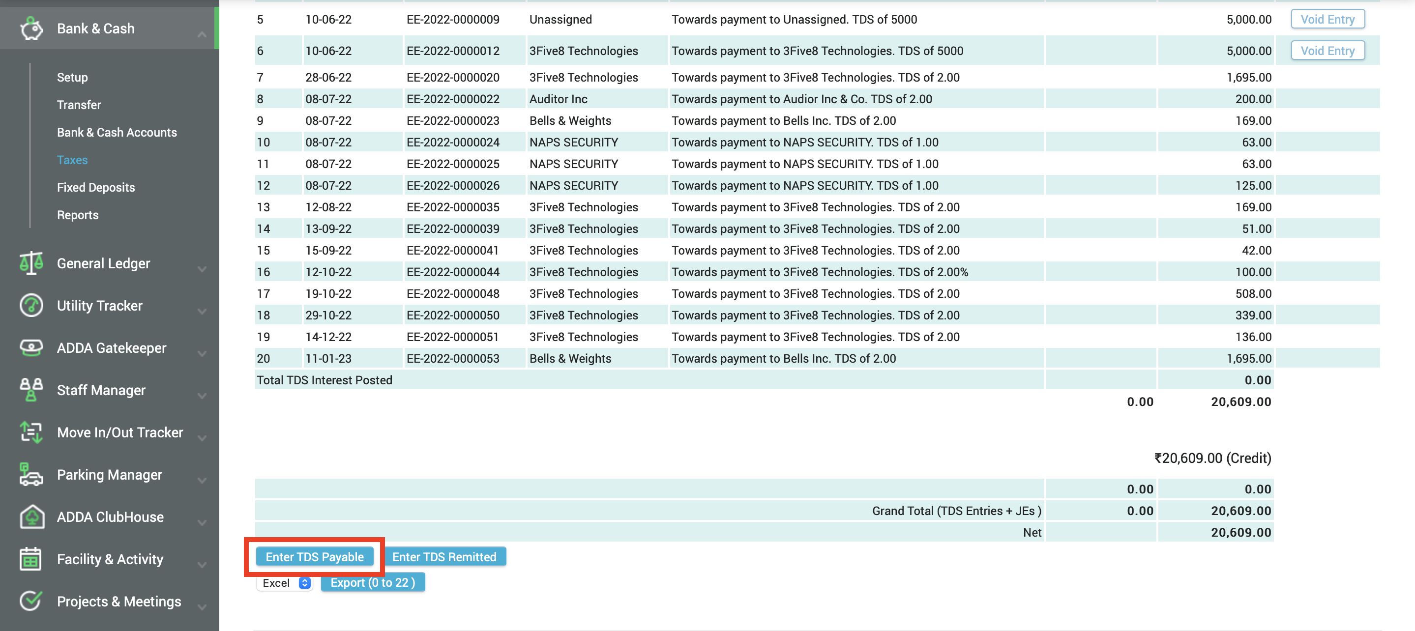 How to pass TDS entry where TDS is not deducted while booking the invoice?