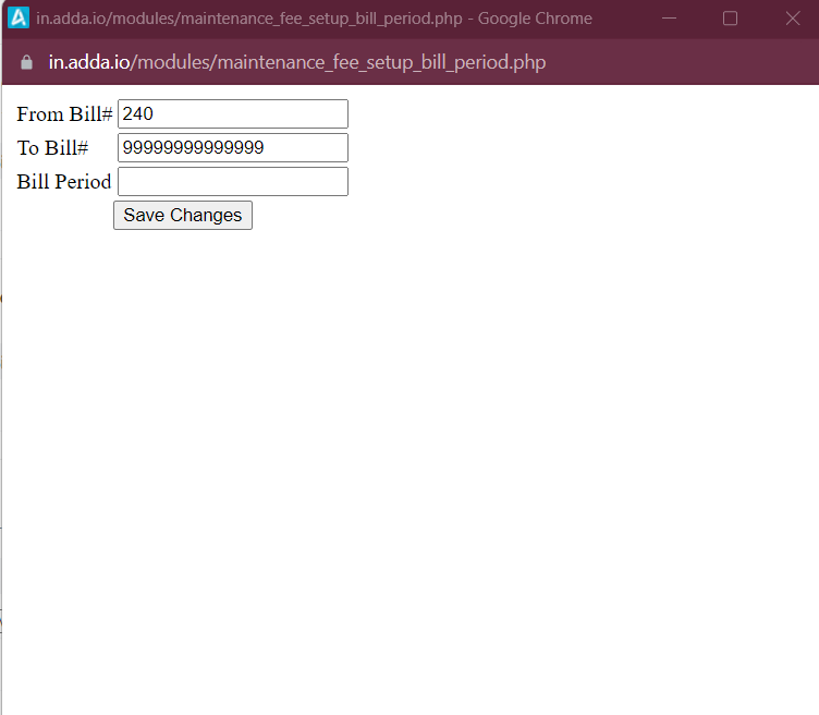 How to update Bill Period for Manually generated invoices?
