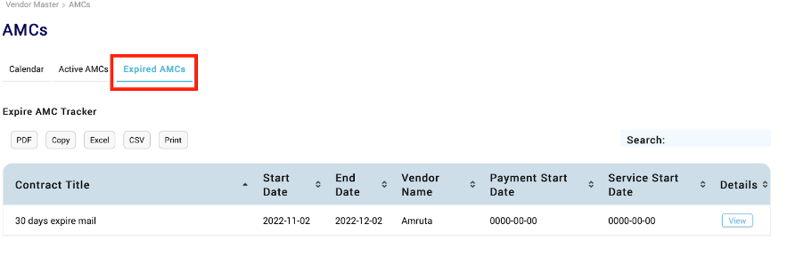 As an Admin, how can I manage asset AMCs on ADDA?