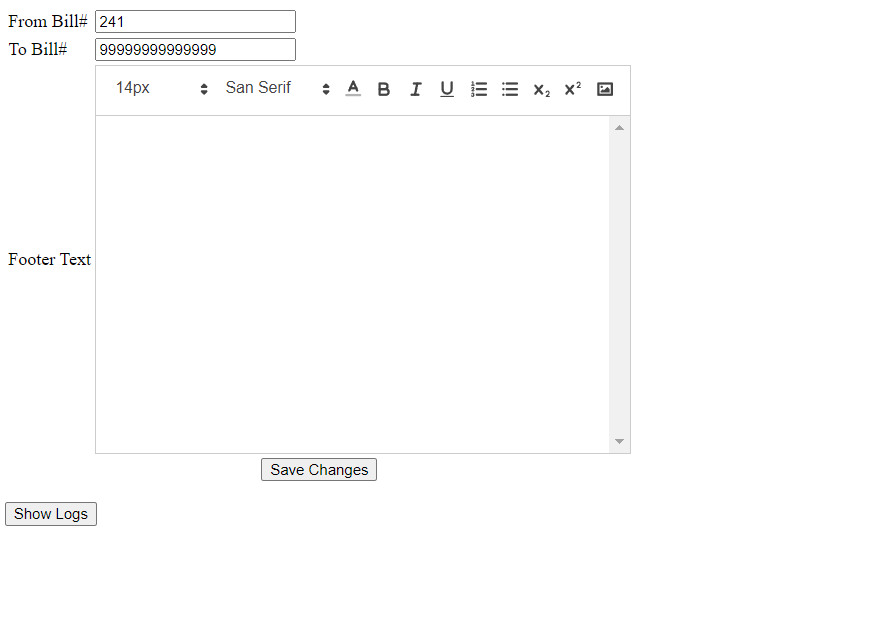 How can the Customized Footer be modified for specific invoices?