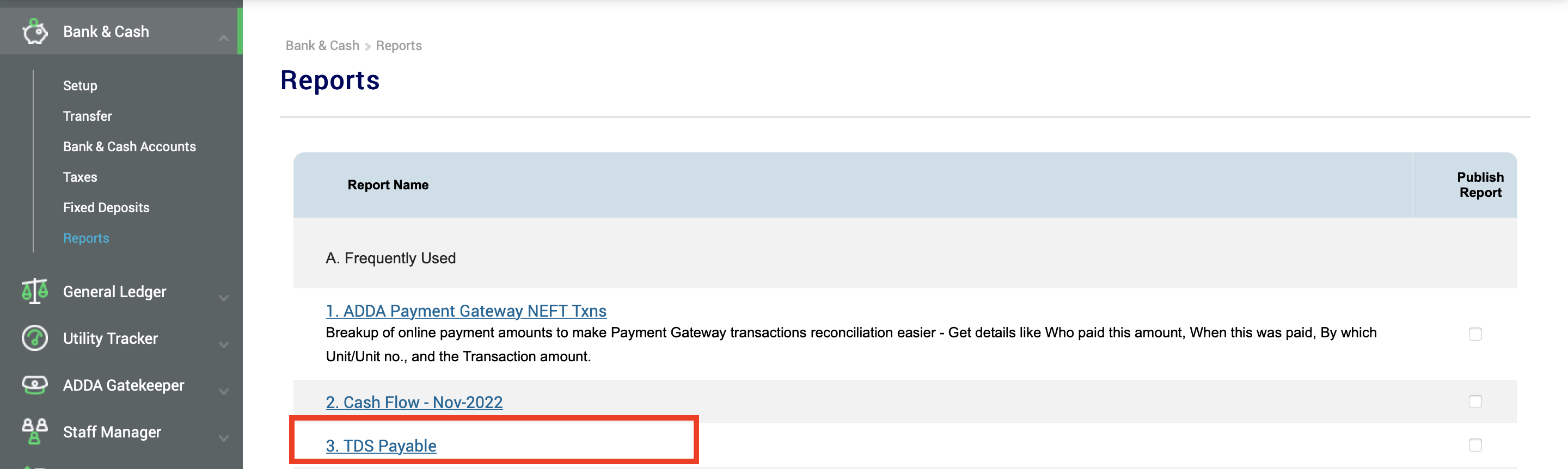 How do I view the TDS Payable Report as an auditor?
