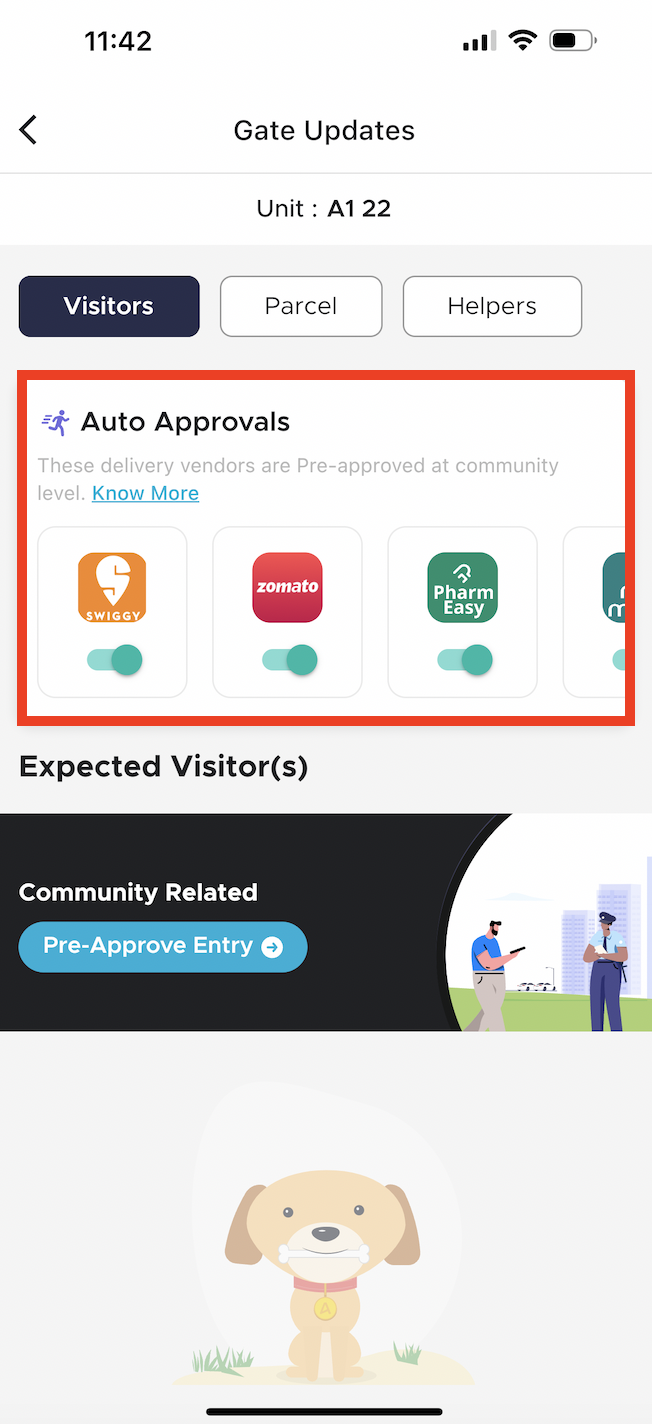How to enable or disable Auto Approval of visitors using the ADDA App?