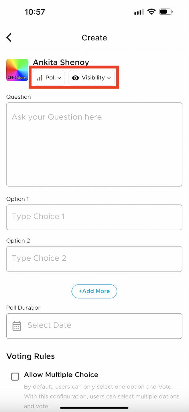 How can create a Poll using the ADDA App?